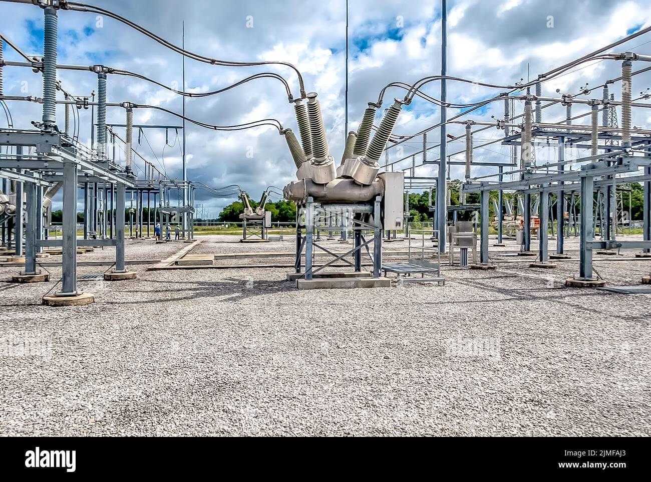 Electric High-voltage power substation Stock Photo - Alamy