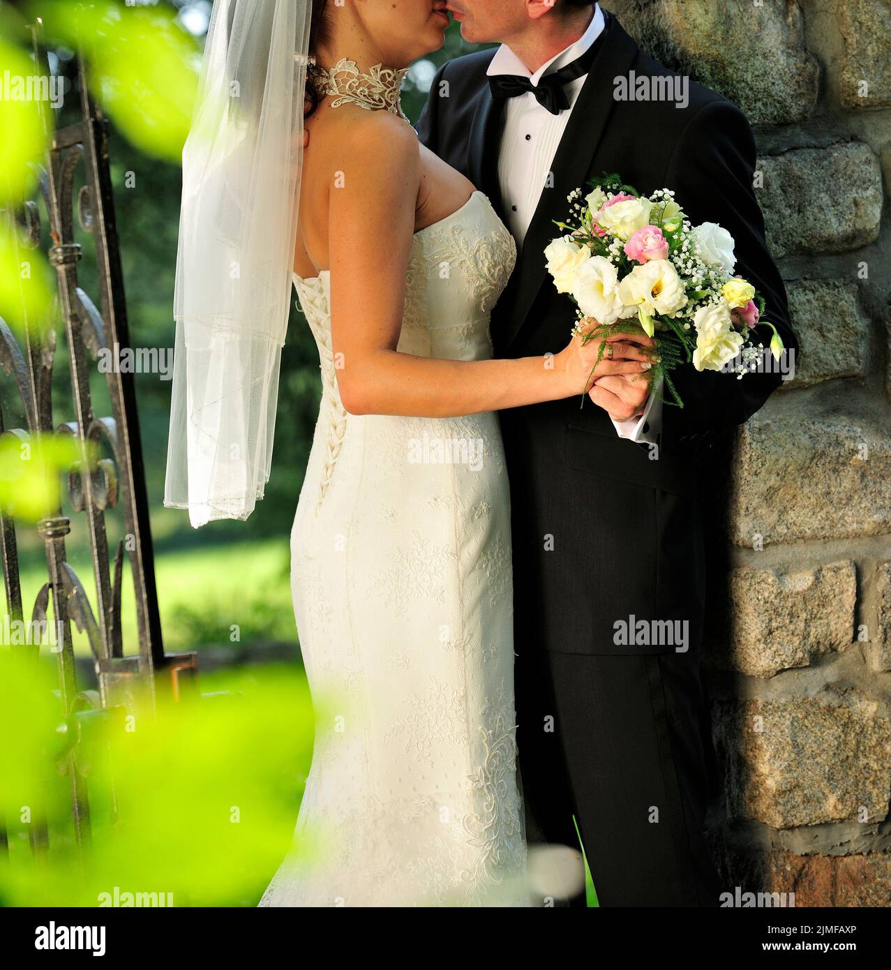 Couple on wedding day two,people, outdor, happines man, women, bridge ...