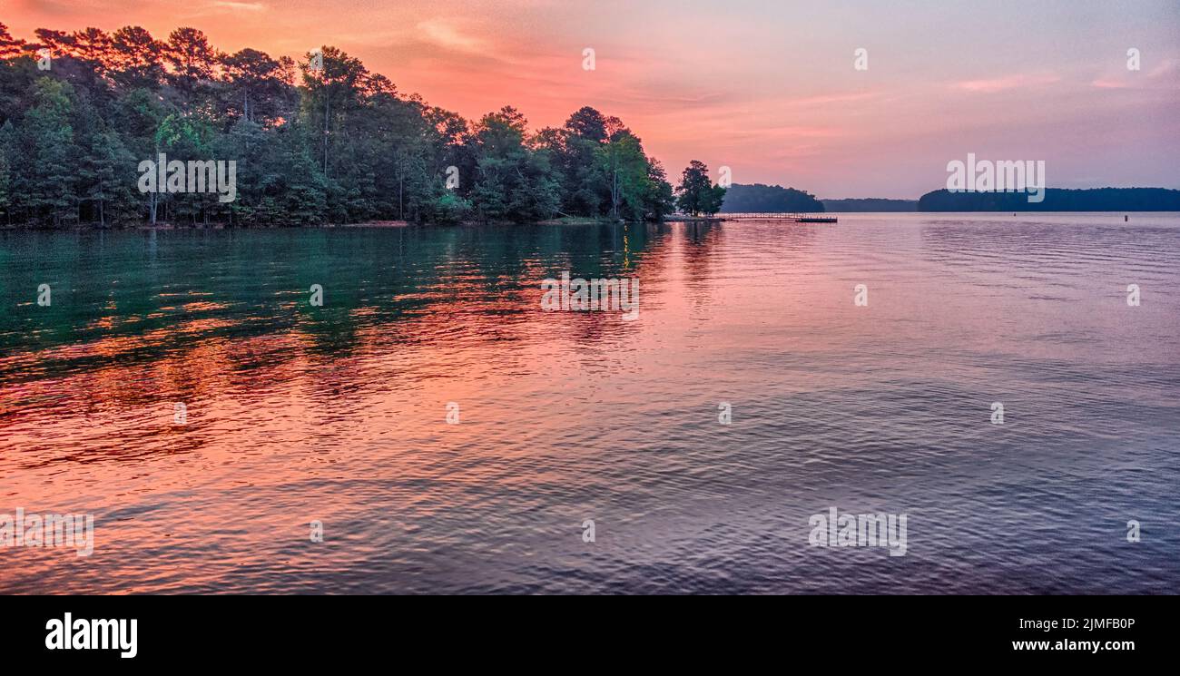 Beautiful sunrise at lake hartwell in south carolina Stock Photo - Alamy