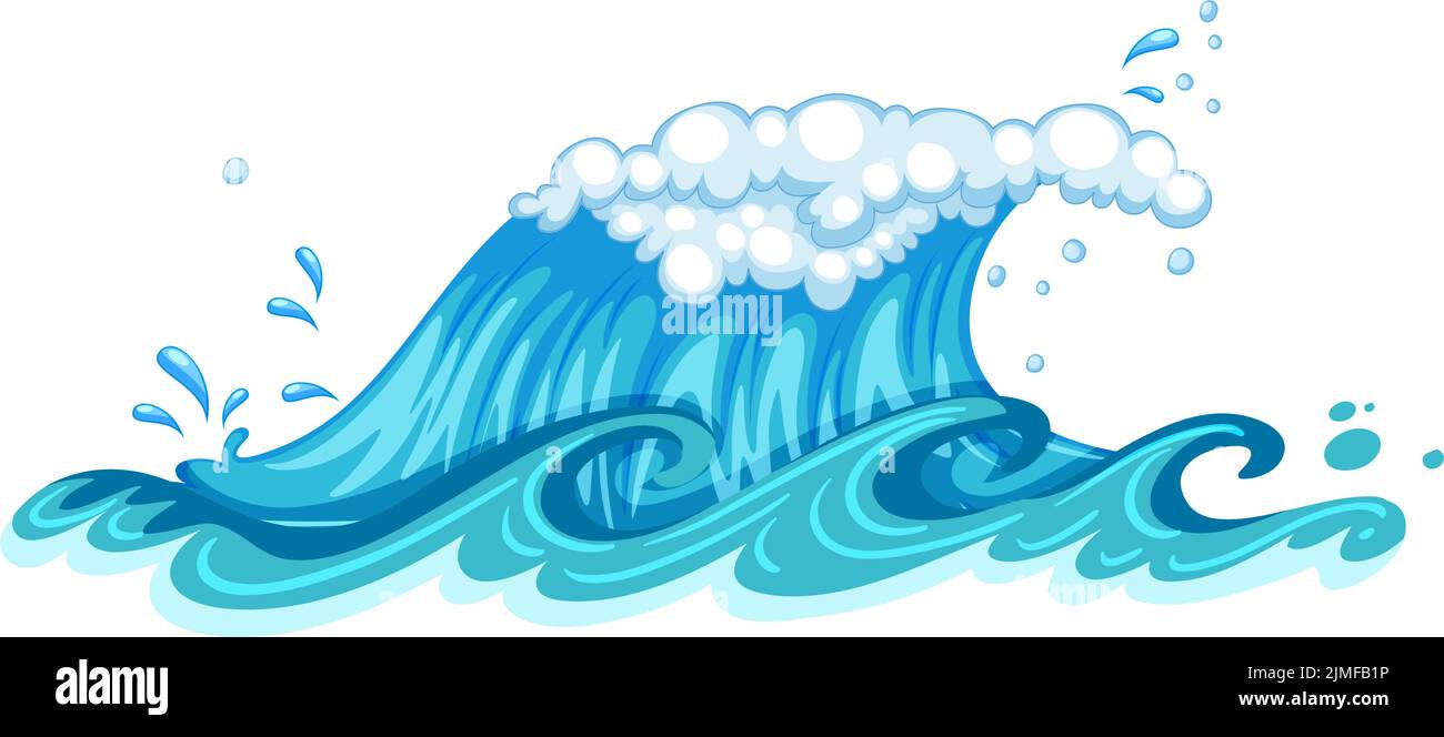 Ocean wave in cartoon style isolated illustration Stock Vector Image ...
