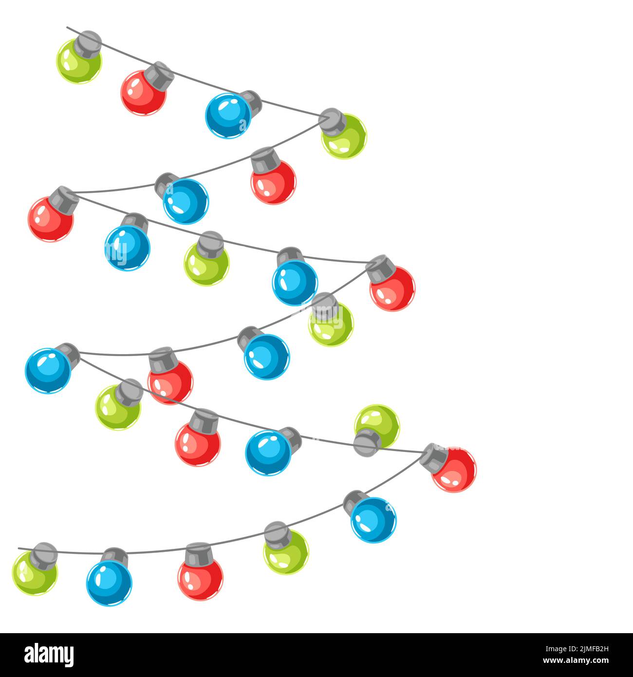 Christmas tree garland of light bulbs. Merry Christmas and Happy New ...