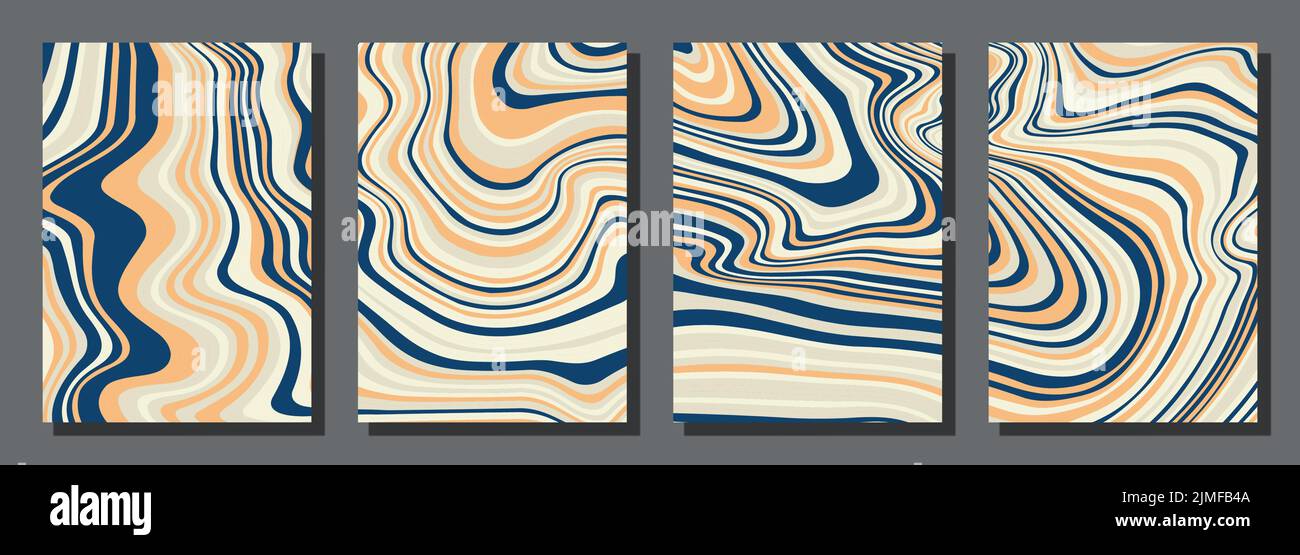 Abstract psychedelic groovy set background. Vector illustration Stock ...