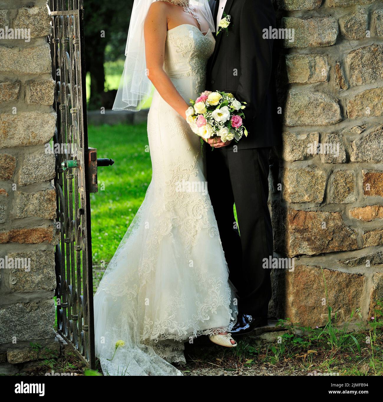 Couple on wedding day two,people, outdor, happines man, women, bridge ...