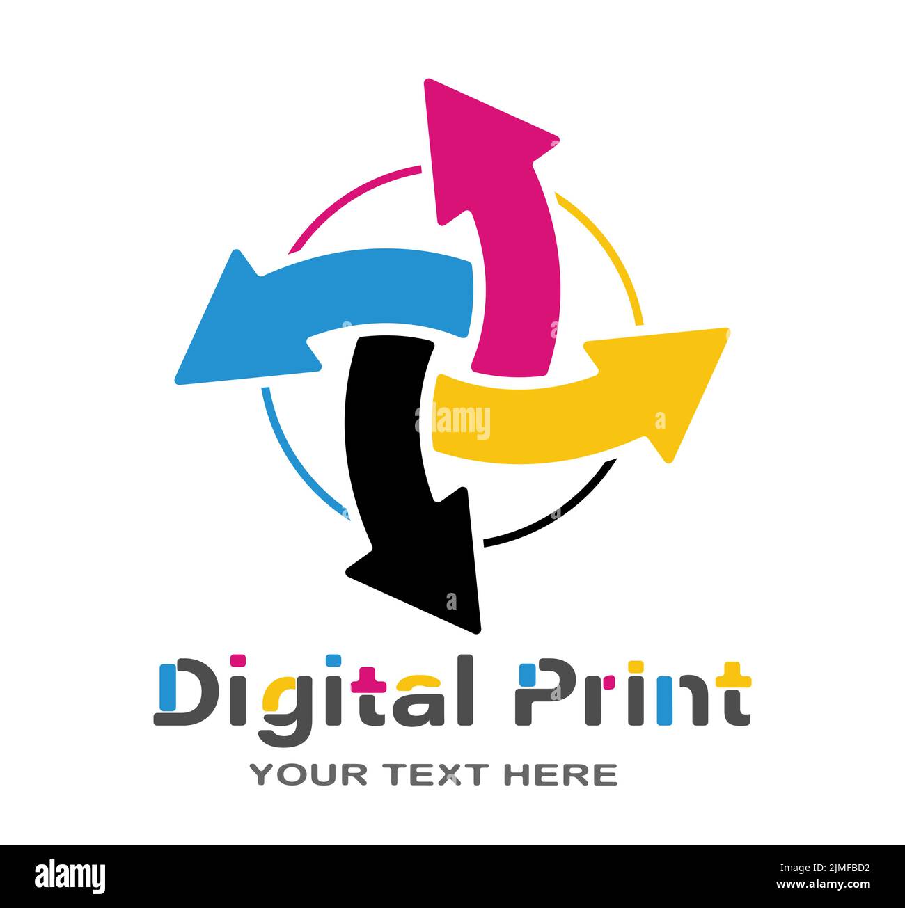 Digital printing or photo printing. Vector template of a logo, sticker ...