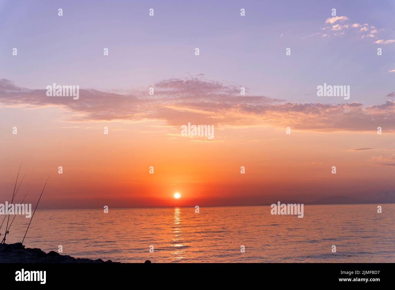 Albania Kune island, Lezhë, Adriatic sunset landscape Stock Photo - Alamy