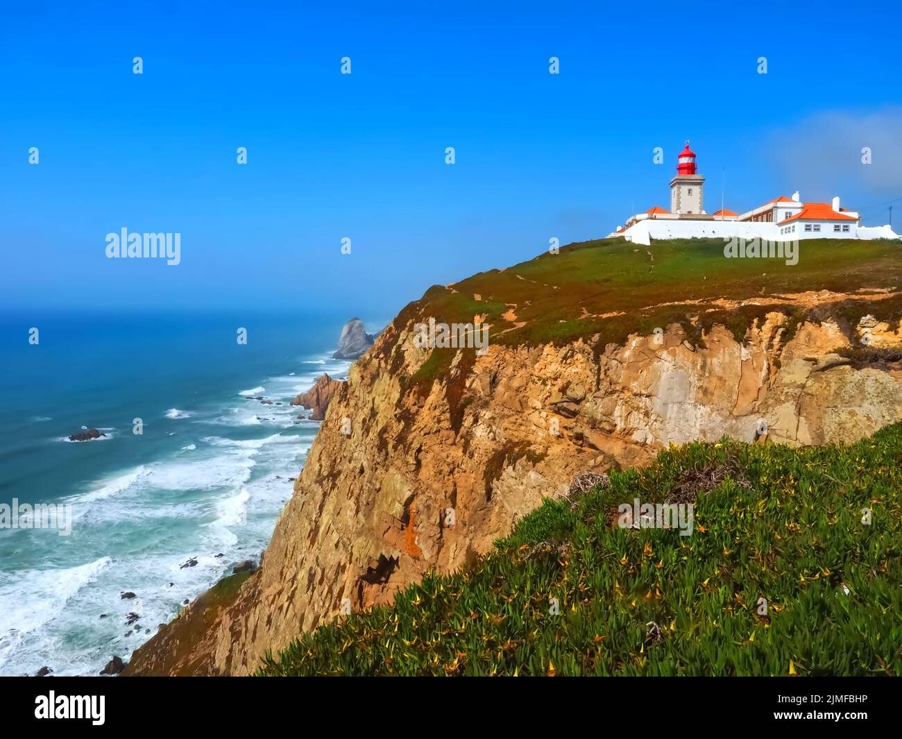 Lighthouse Cabo da Roca in the parques de Sintra in Portugal Stock ...