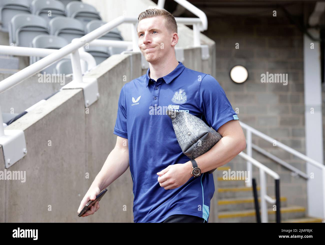 Newcastle United's Matt Targett arriving ahead of the Premier League ...