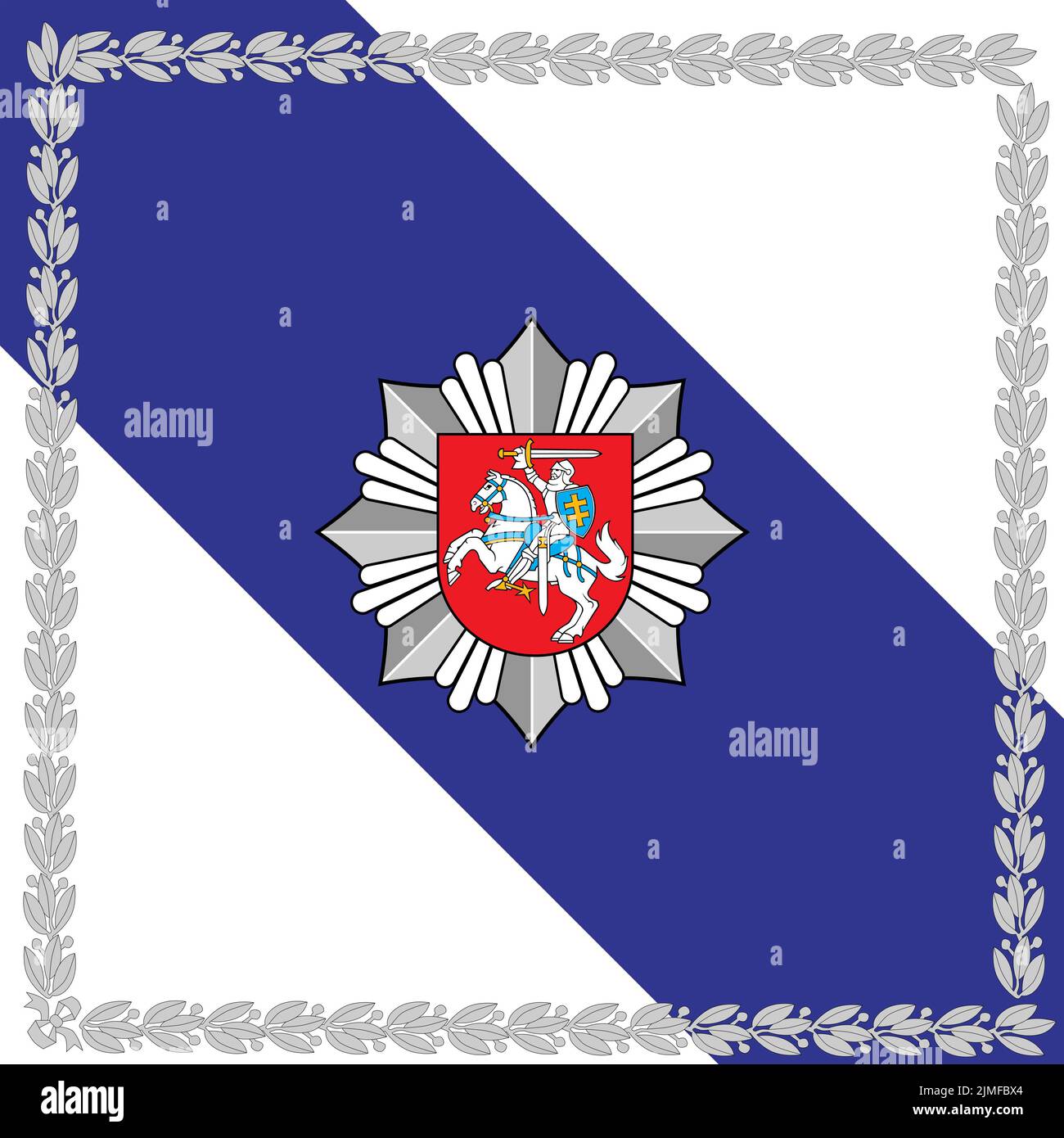 Top view of flag Police lithuania. Lithuanian travel and patriot ...