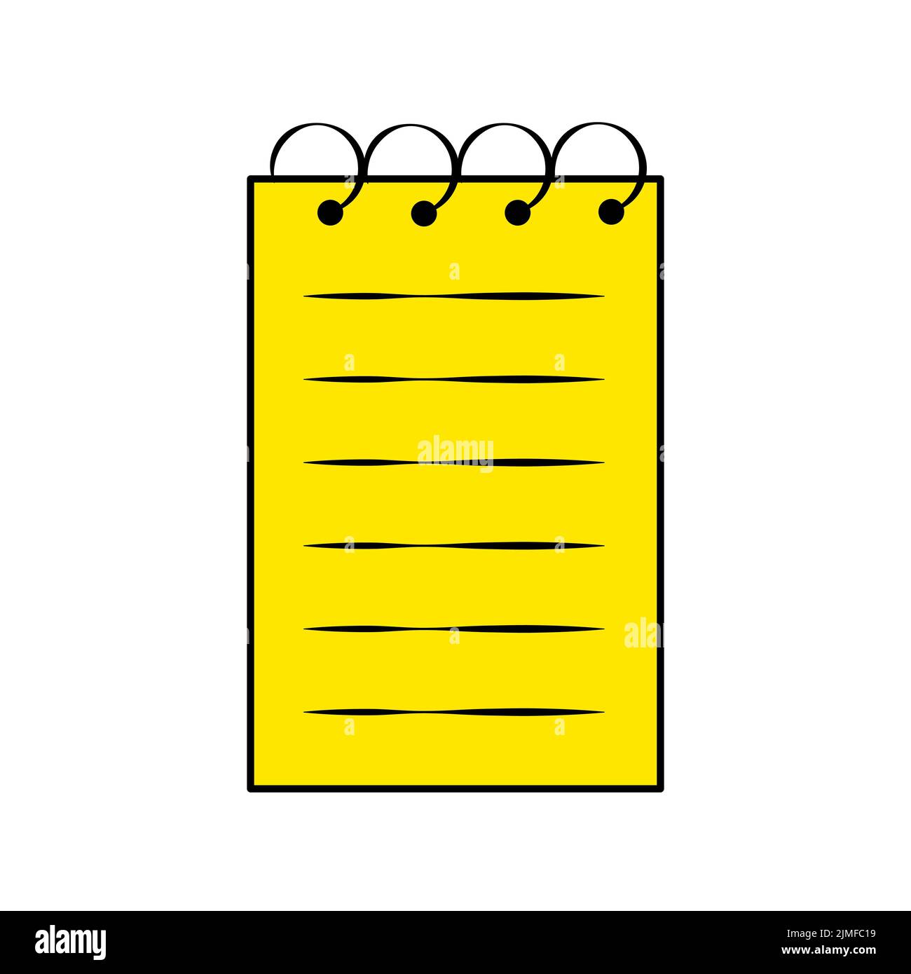 Yellow Notepad on Rings Isolated Element on White Background Stock ...