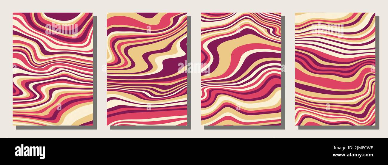 Abstract psychedelic groovy set background. Vector illustration Stock ...