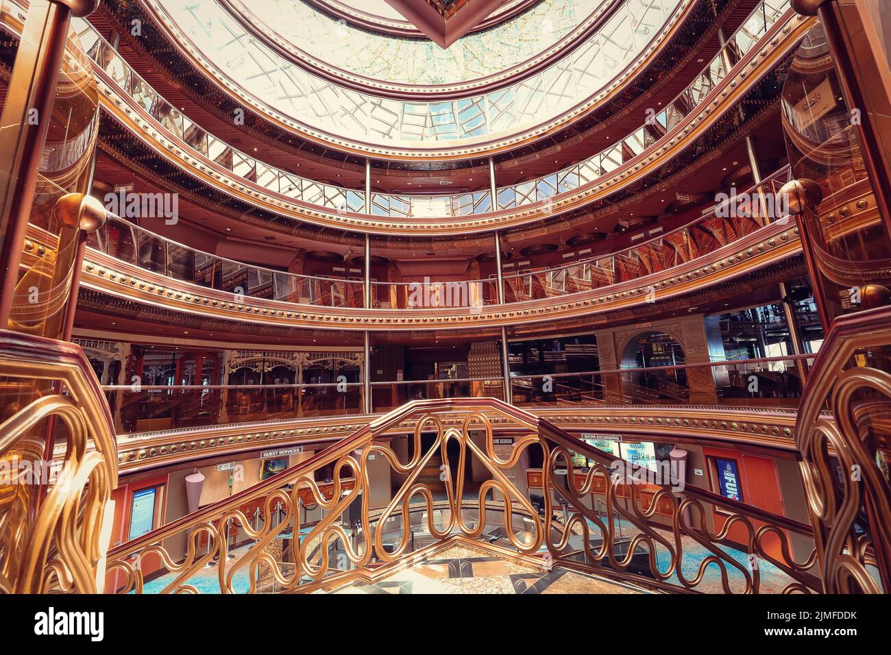 Magnificent interiors on cruise the ship Stock Photo - Alamy
