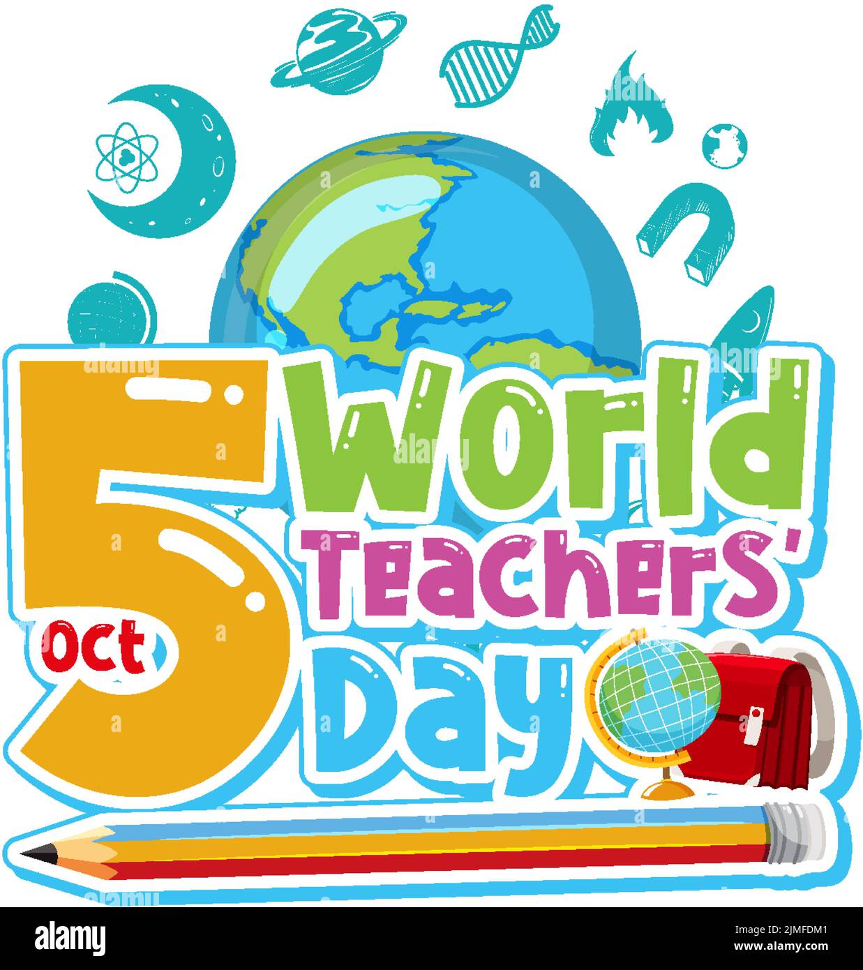 World Teacher's Day Logo Banner Design illustration Stock Vector Image ...