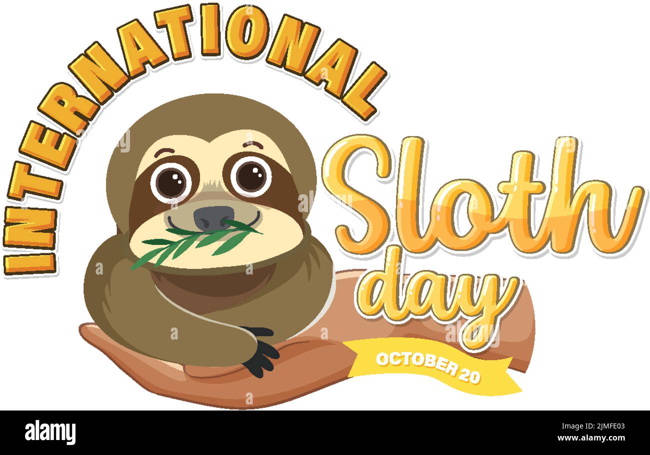 International sloth day banner concept vector illustration Stock Vector ...