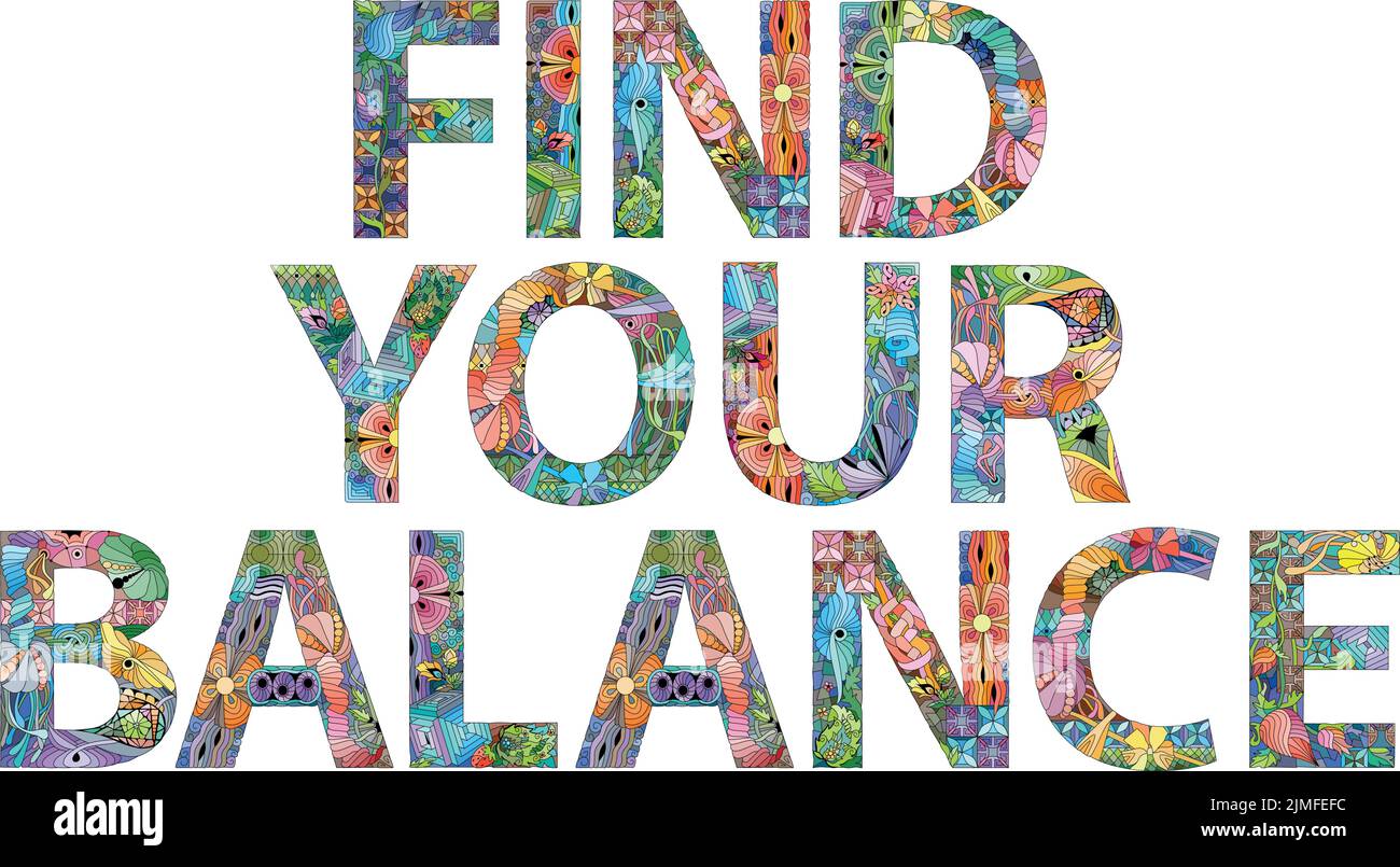 Hand-painted art design. Hand drawn illustration words FIND YOUR ...