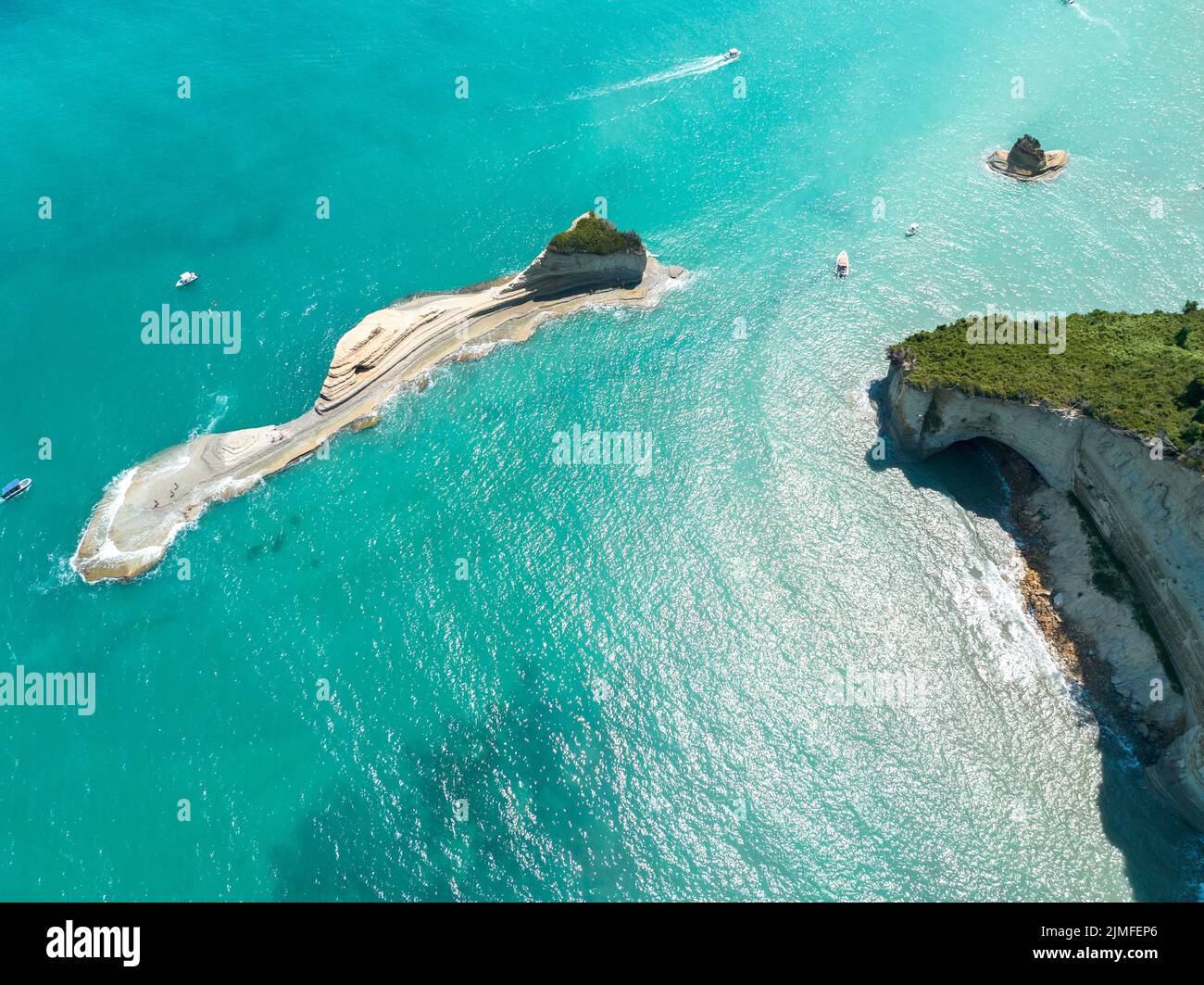 Aerial view of the cliff overlooking the sea near Apotripiti beach and ...