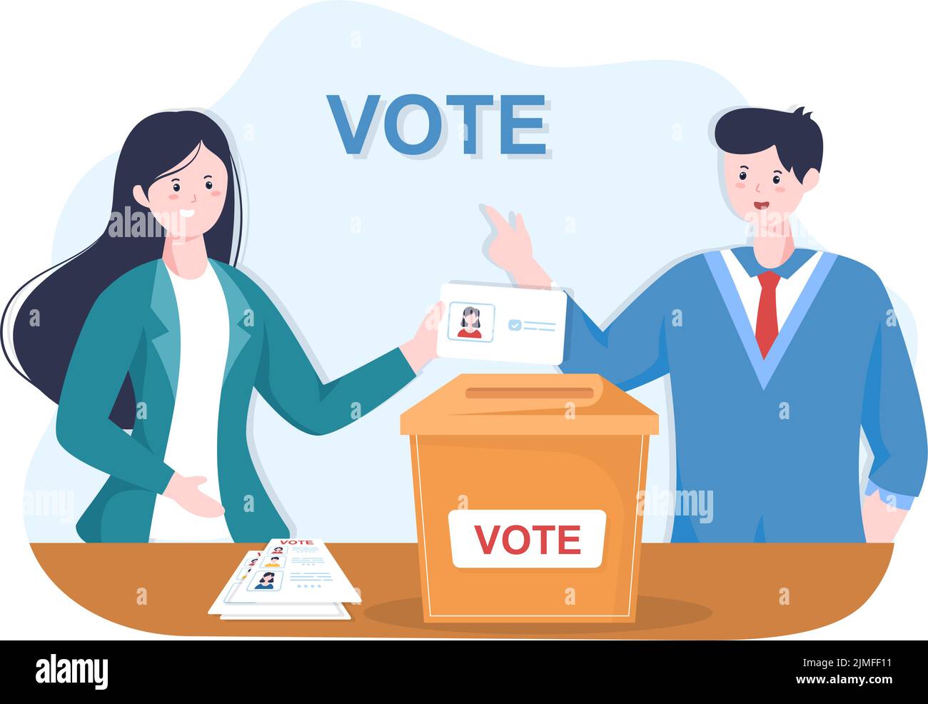 Political Candidate Cartoon Hand Drawn Illustration With Debates
