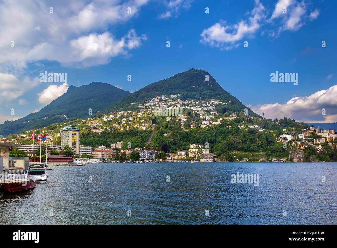 Beautiful view lake lugano switzerland hi-res stock photography and ...