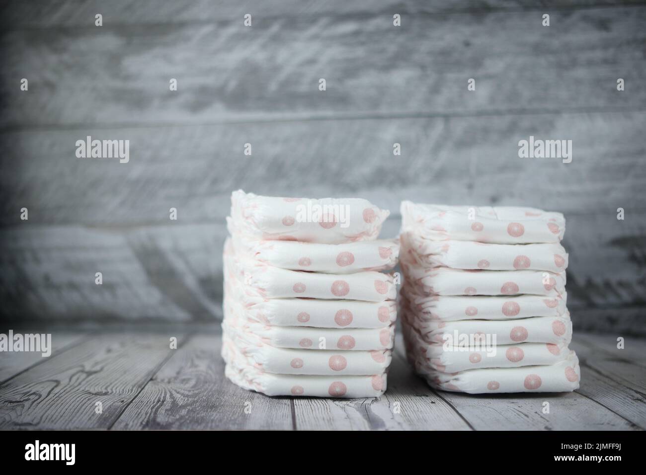 stack of baby diaper on table Stock Photo - Alamy