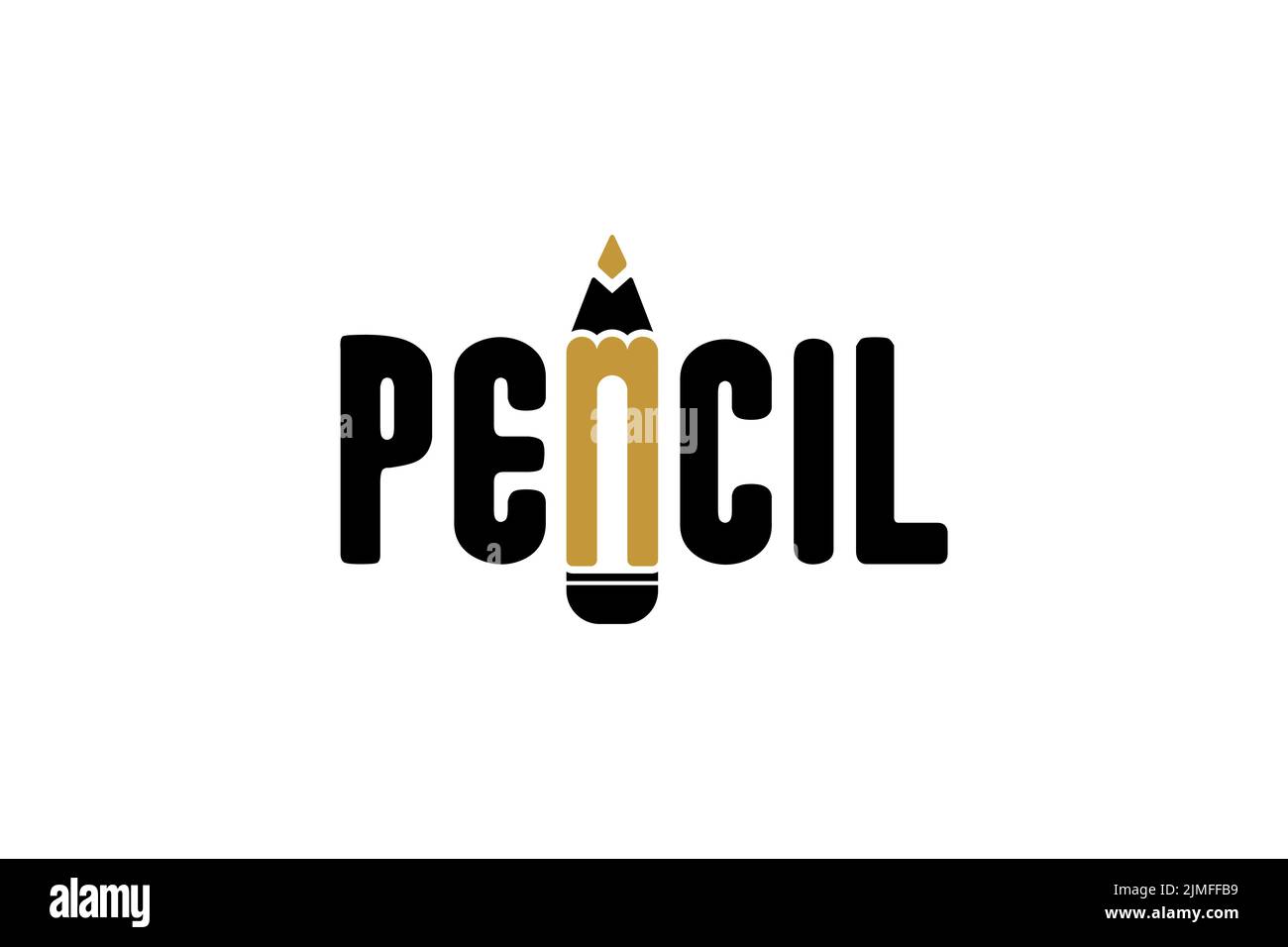Pencil Typography Smart and Unique Logotype design Stock Vector Image ...