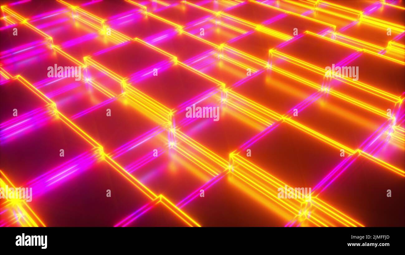 Surface made of neon cubes Stock Photo - Alamy