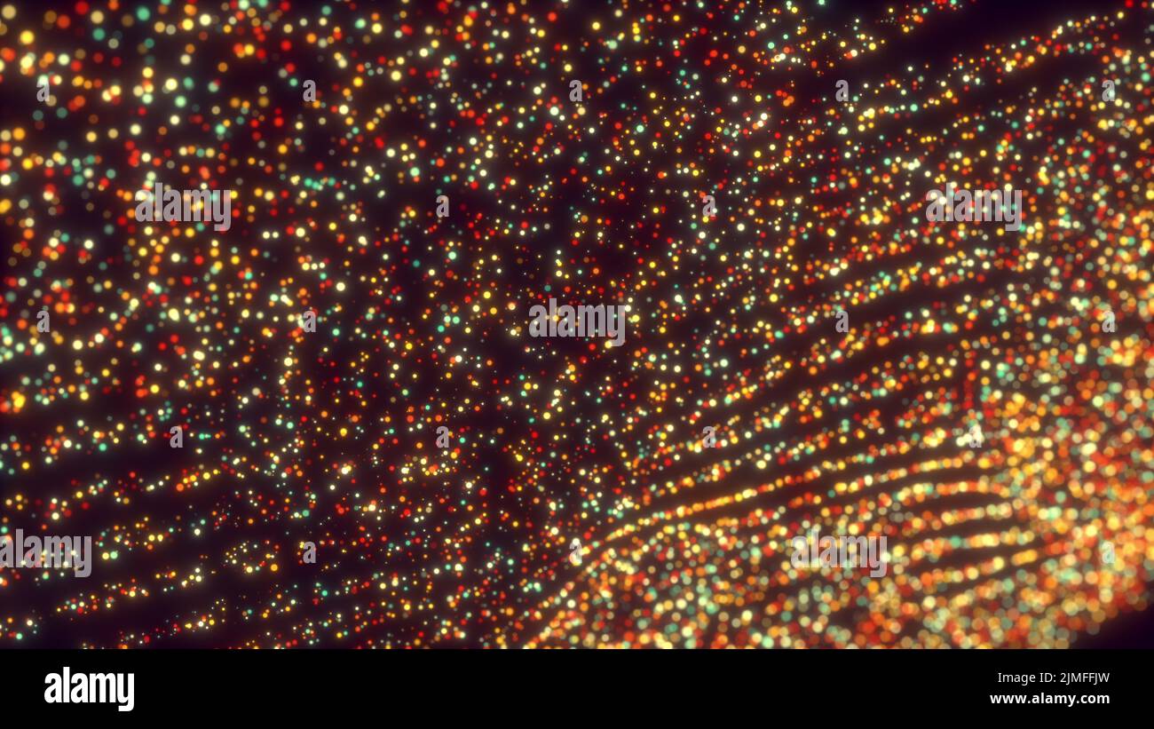 Wave stream of luminous particles Stock Photo - Alamy