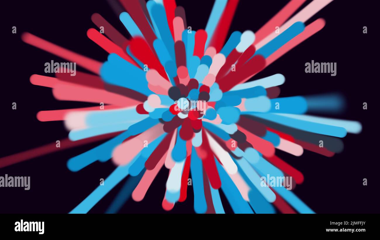 Explosion of colorful long shapes Stock Photo - Alamy