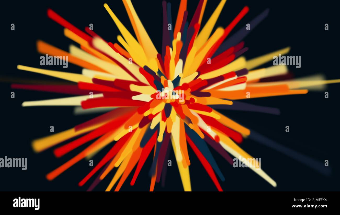 Explosion of colorful long shapes Stock Photo - Alamy