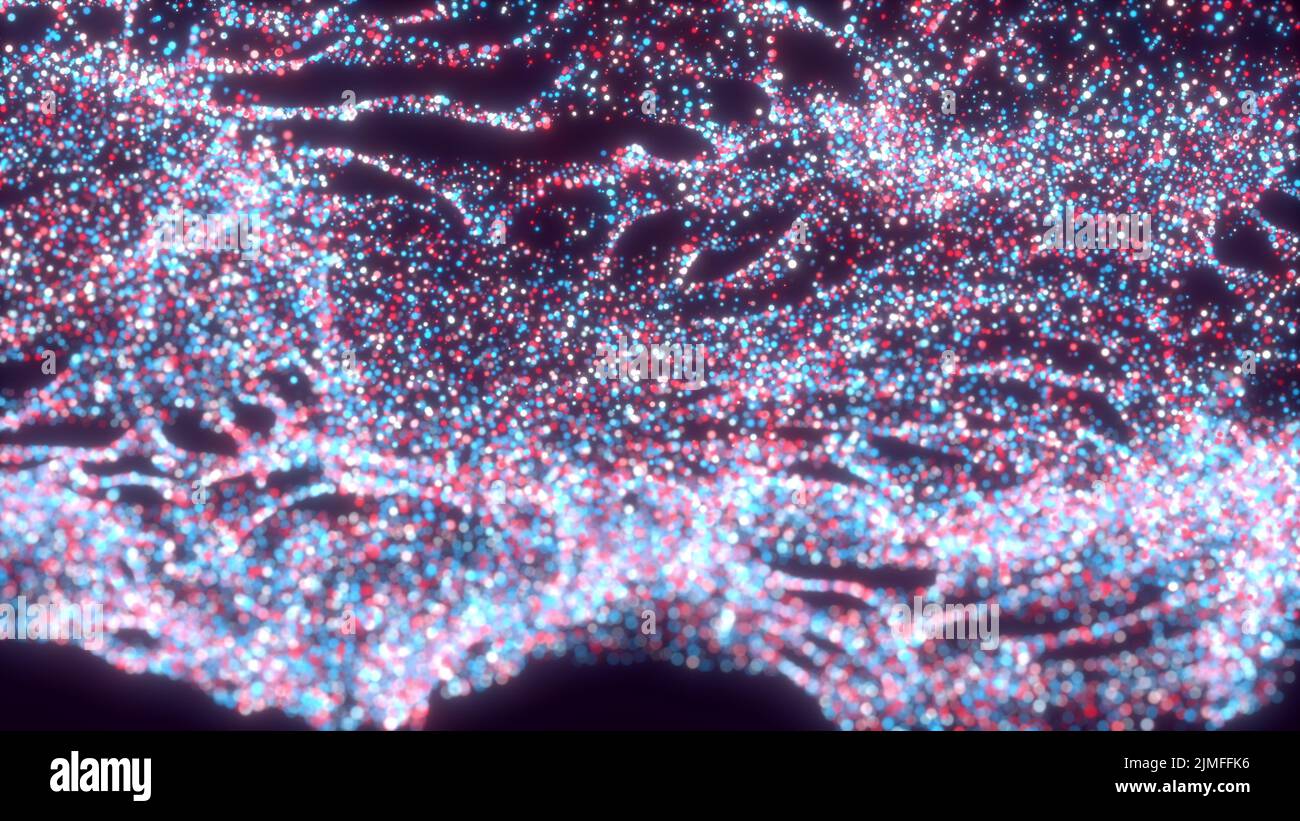 Wave stream of luminous particles Stock Photo - Alamy