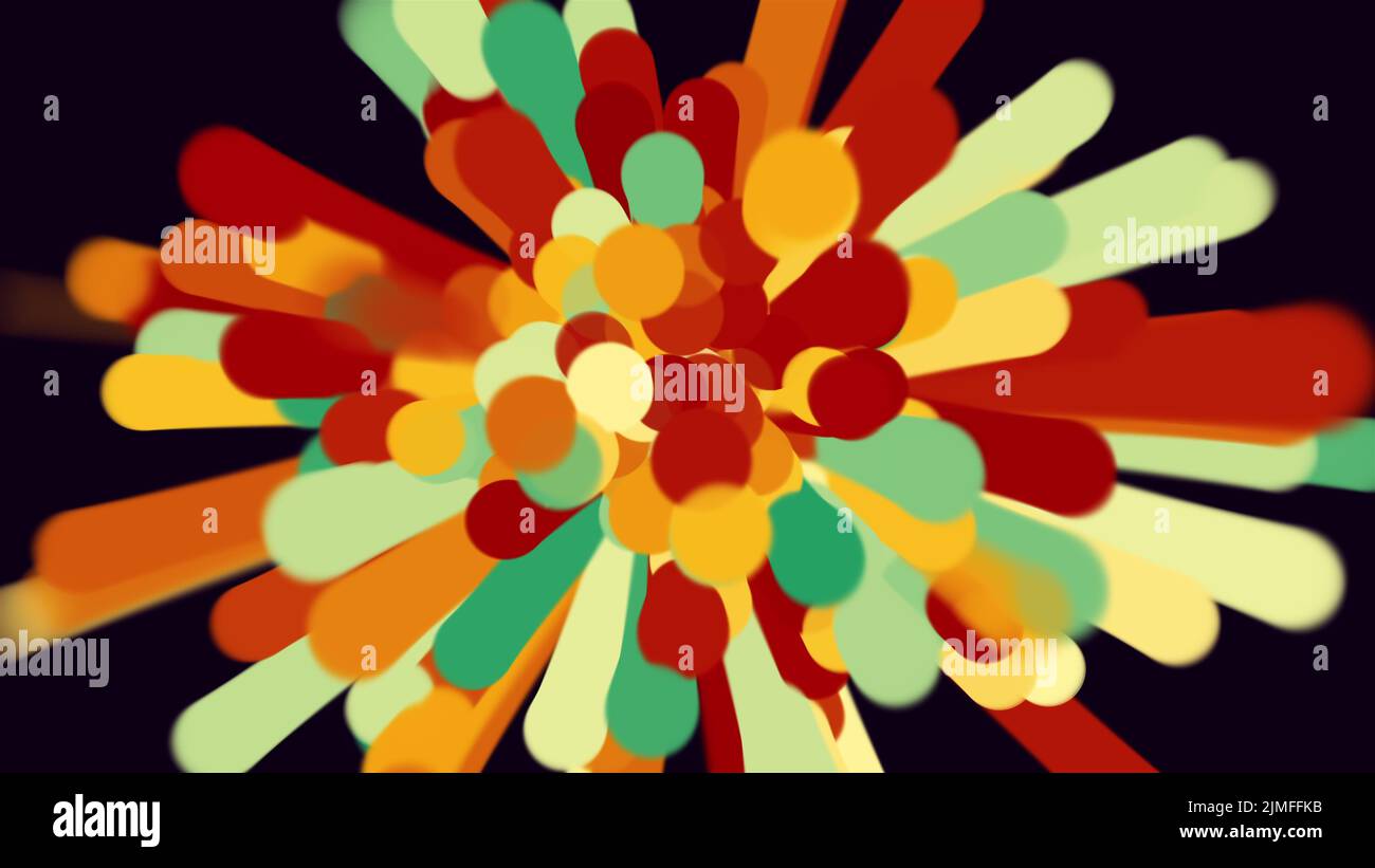 Explosion of colorful long shapes Stock Photo - Alamy