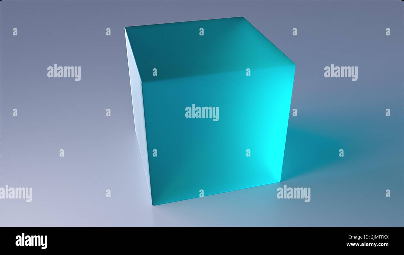 Elegant glass volumetric cube Stock Photo - Alamy