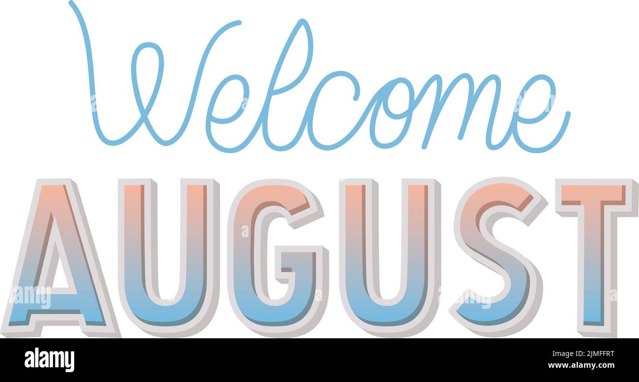 illustration of welcome august Stock Vector Image & Art - Alamy