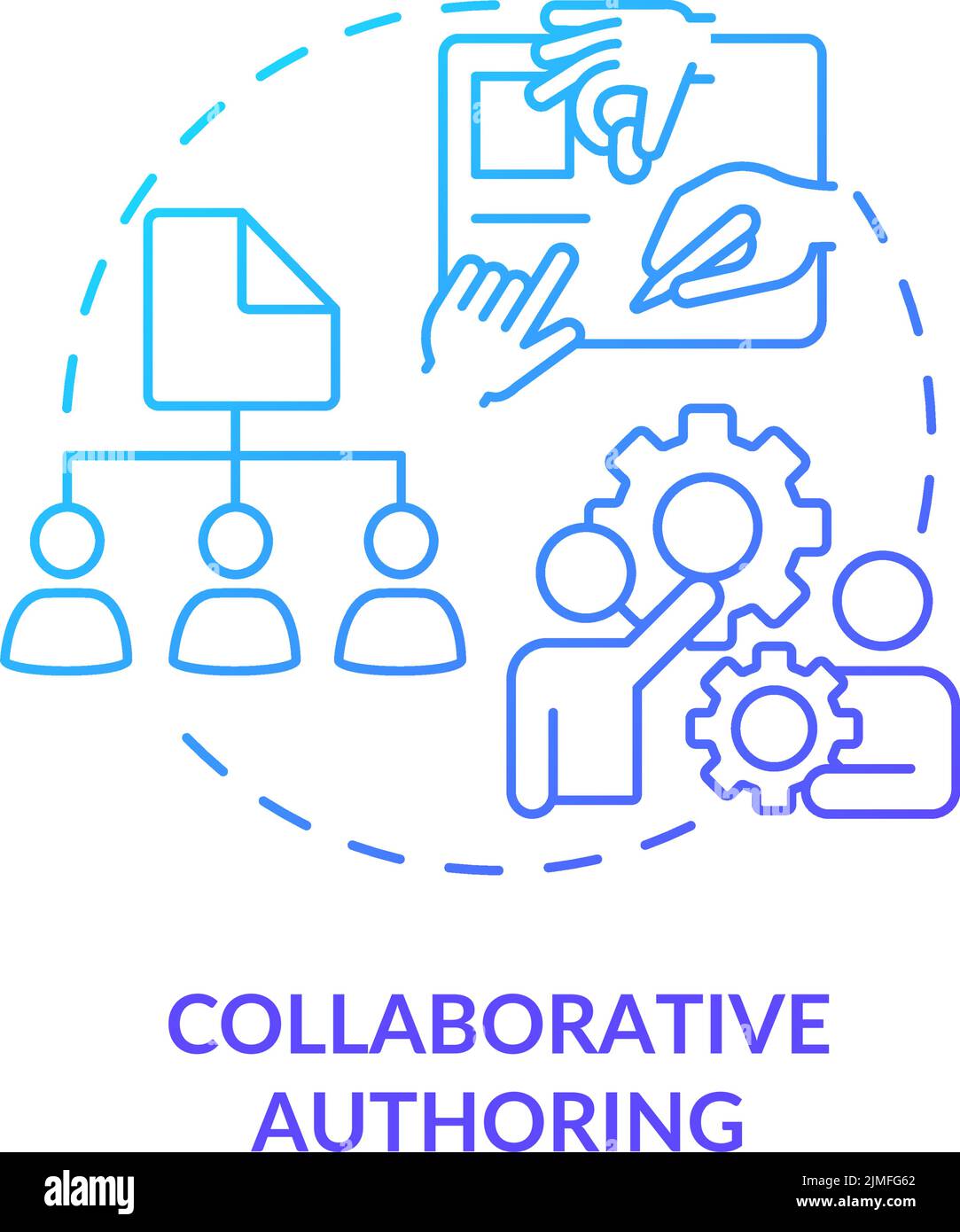 Collaborative authoring blue gradient concept icon Stock Vector Image ... Collaborative authoring blue gradient concept icon Stock Vector Image ...