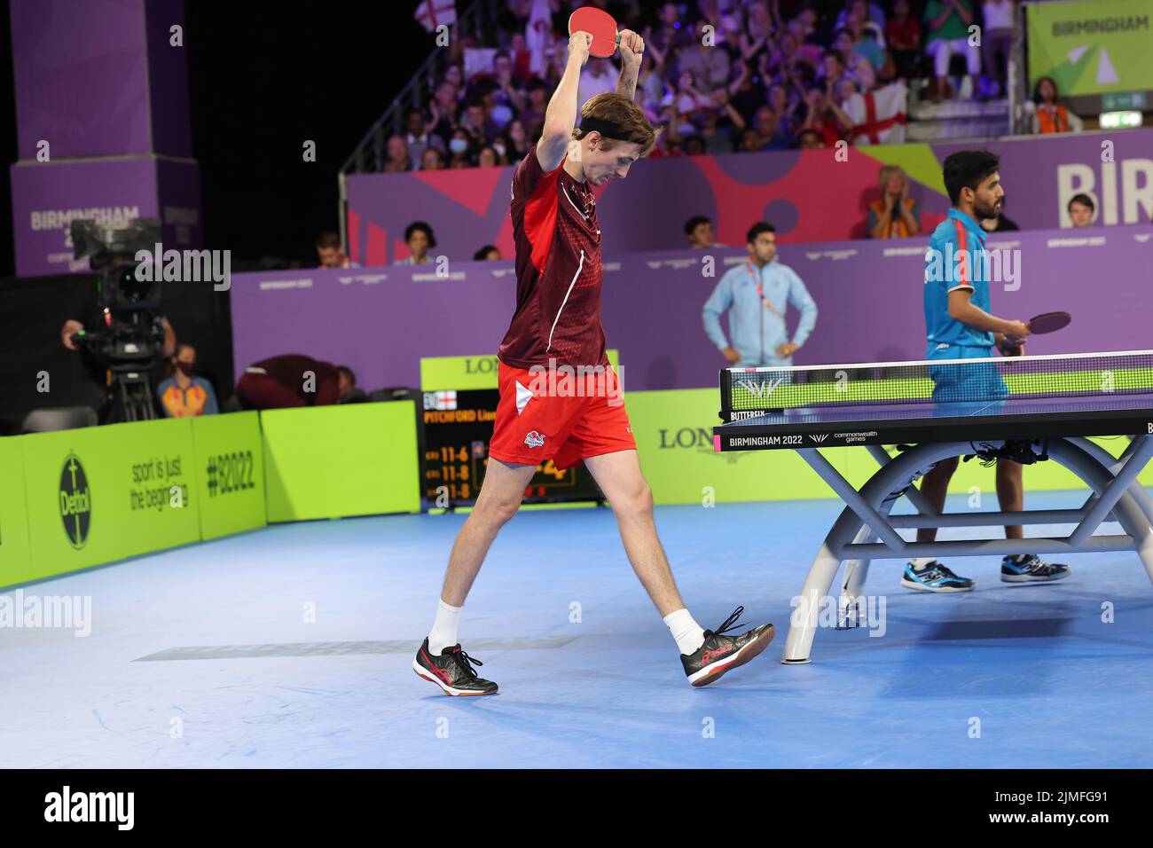 Birmingham, UK, 6th Aug 2022: Table Tennis Men’s QF 4: L Pitchford (ENG ...