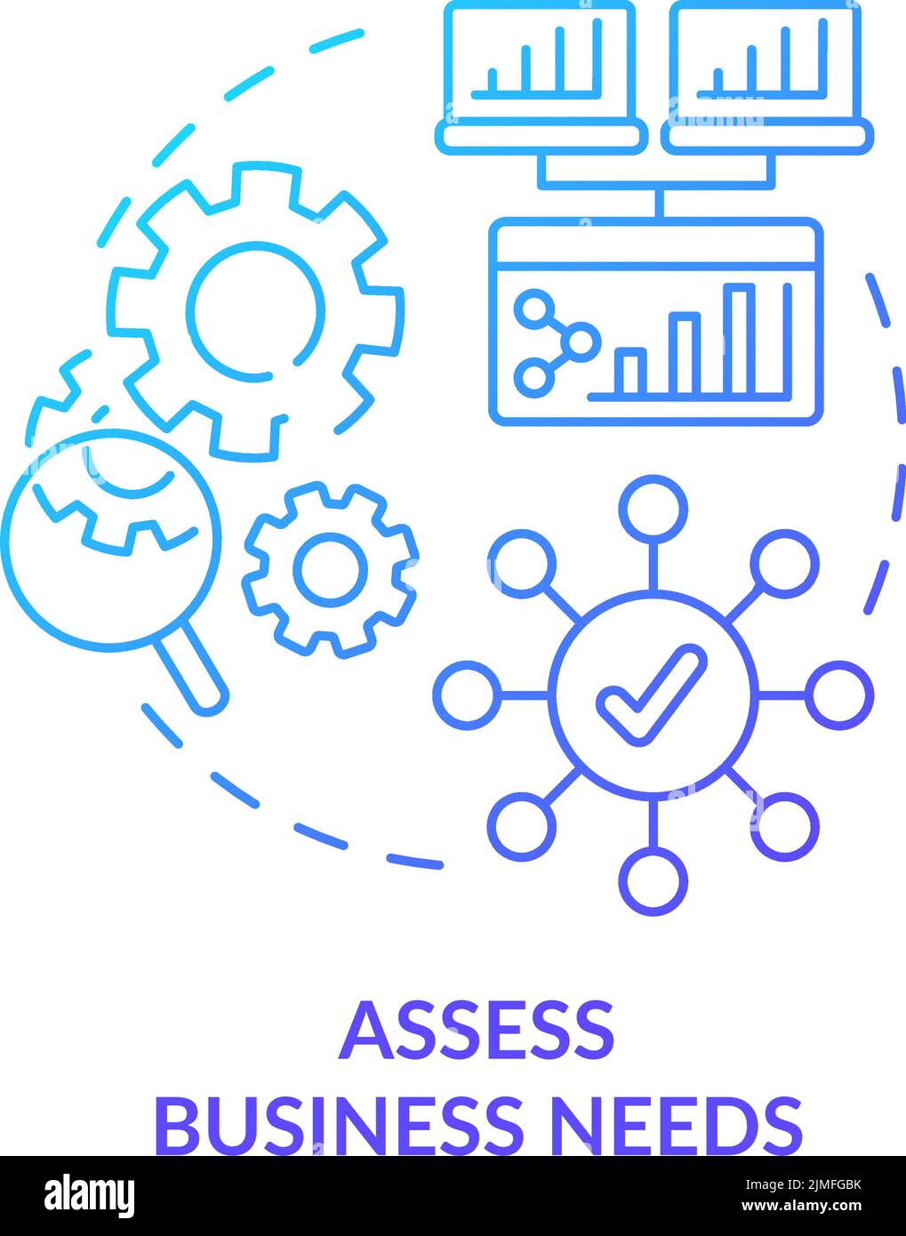 Assess business needs blue gradient concept icon Stock Vector Image & Art - Alamy