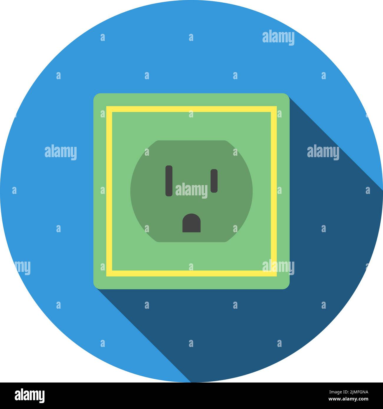 Electric outlet icon. Flat color design. Vector illustration Stock ...