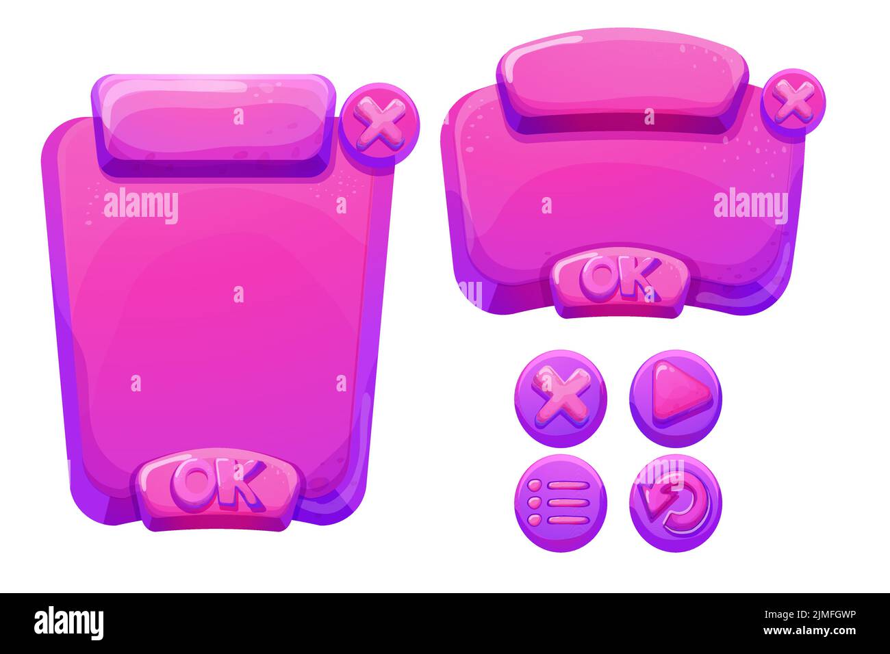 Set Jelly, fantasy interface template game menu and setting buttons in ...