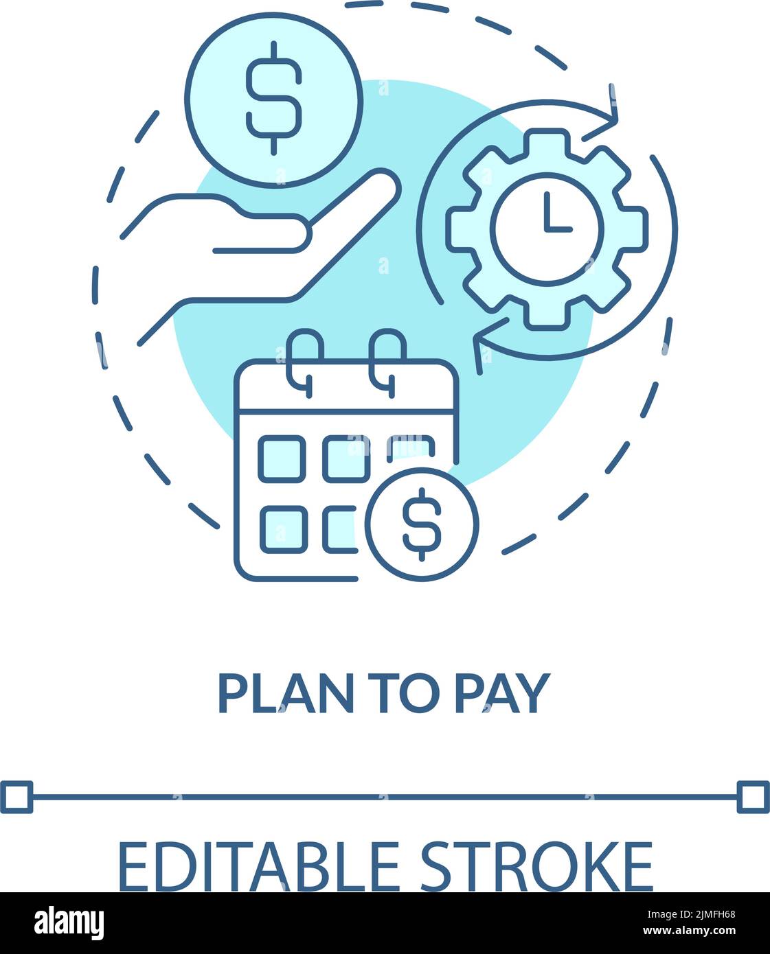 Plan to pay turquoise concept icon Stock Vector Image & Art - Alamy