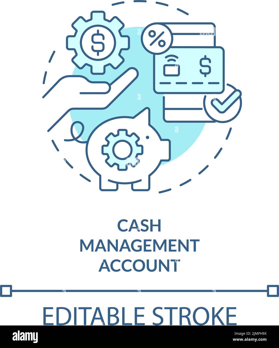 Cash management account turquoise concept icon Stock Vector Image & Art ...