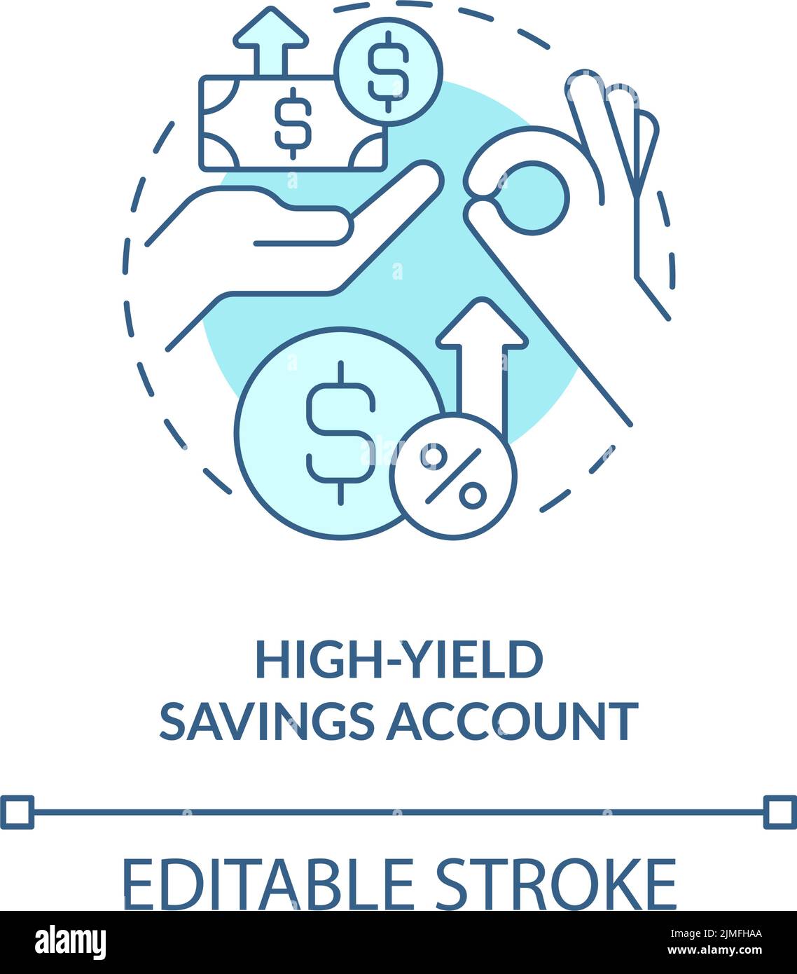 High yield savings account turquoise concept icon Stock Vector Image ...