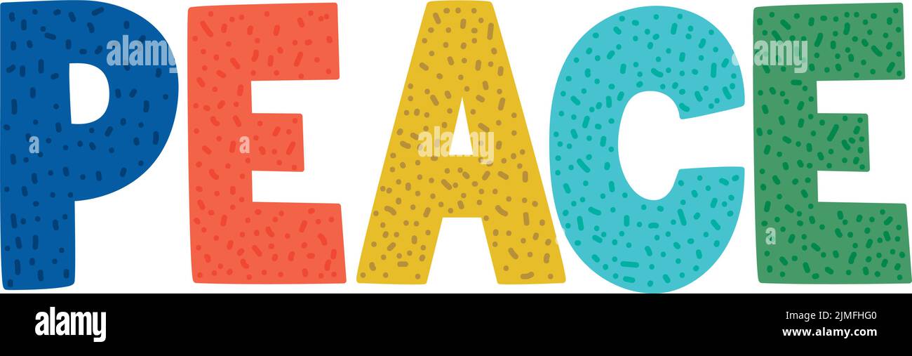 colored peace lettering Stock Vector Image & Art - Alamy