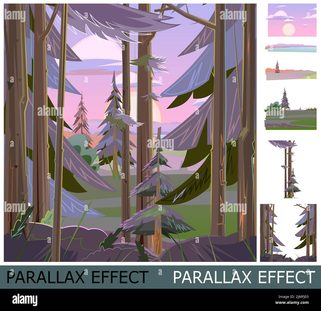 Dense pine tree Stock Vector Images - Alamy