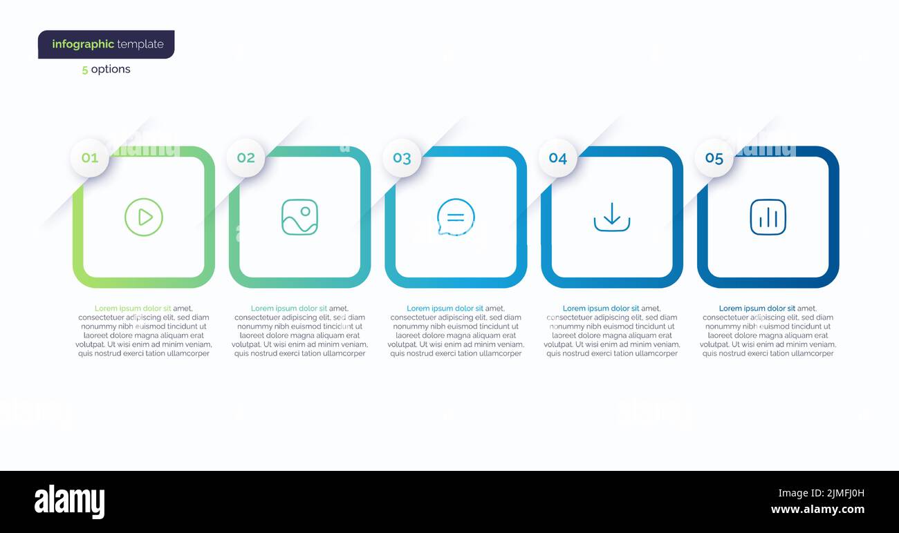 Abstract vector gradient minimalistic infographic template composed of ...