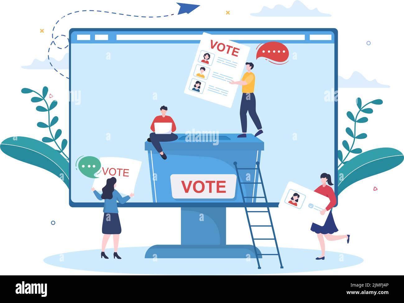 Political Candidate Cartoon Hand Drawn Illustration With Debates