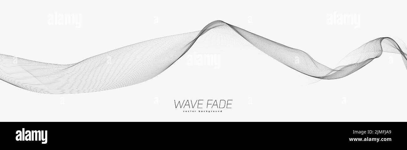 Abstract background with faded line waves. Warped waveform Stock Vector ...