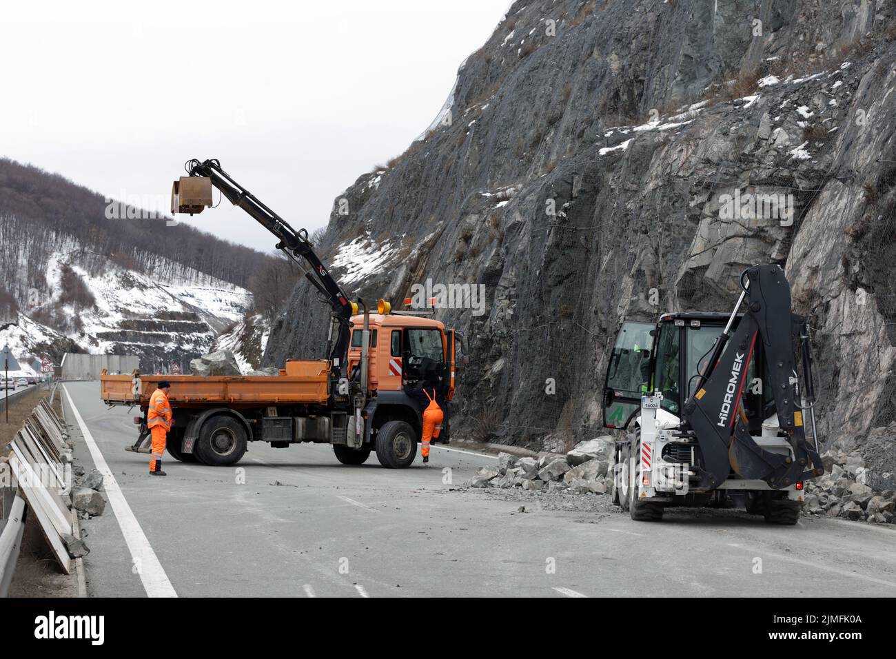 Struma Motorway Stone Landslide Stock Photo - Alamy