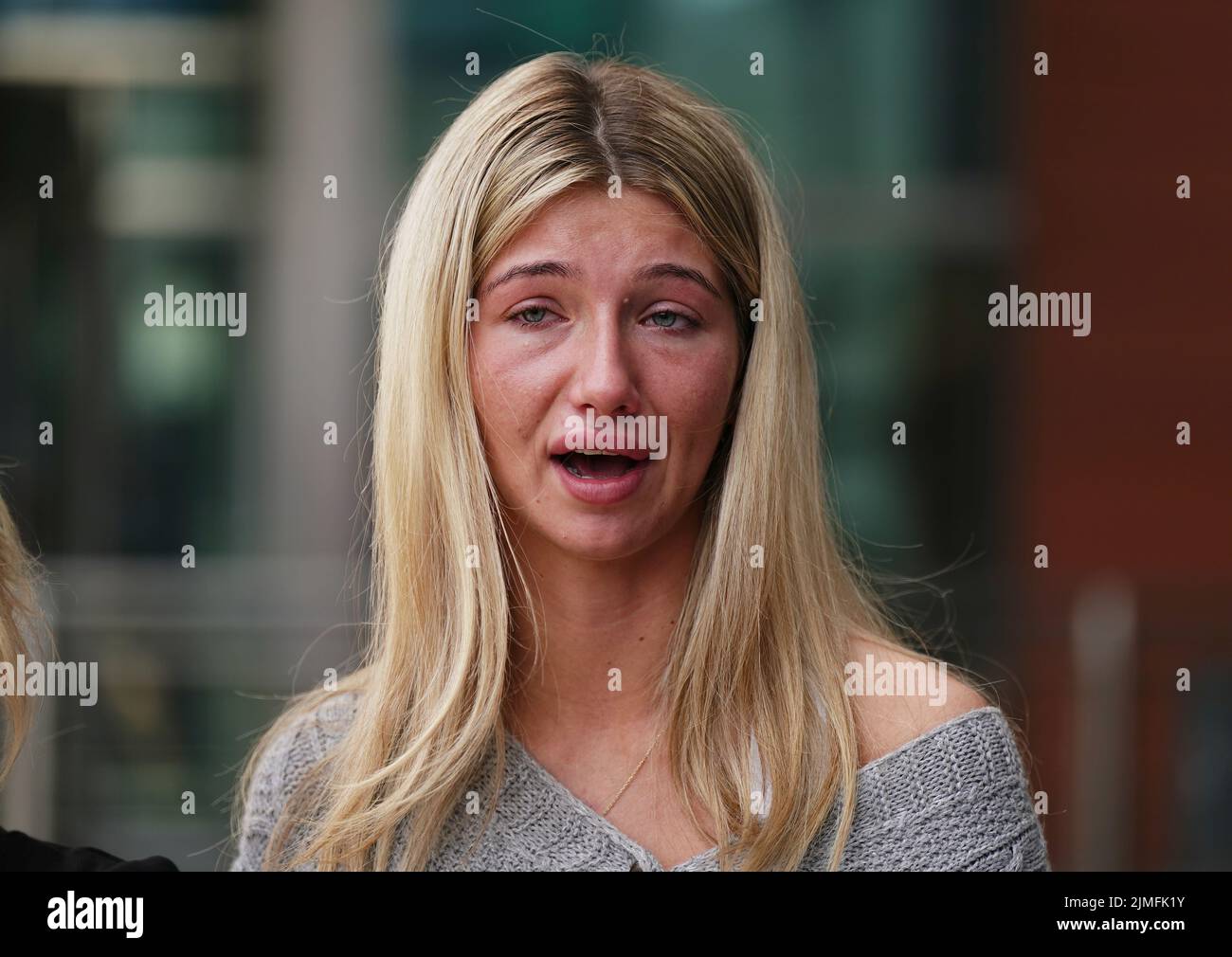 Ella Carter outside the Royal London hospital in Whitechapel, east London, speaking to media ...