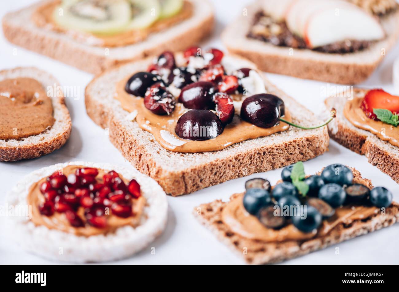 Healthy open sandwiches Stock Photo - Alamy
