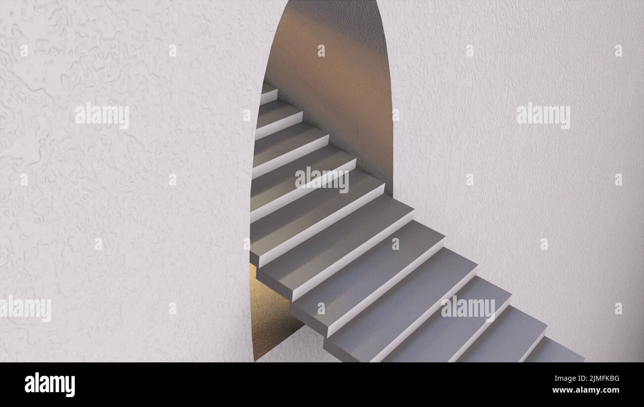 Interior living room stair 3d hi-res stock photography and images - Alamy