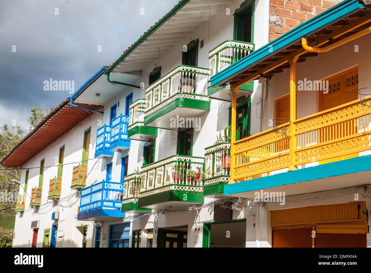 Beautiful buildings at the colonial town of Jardin in the Southwestern ...