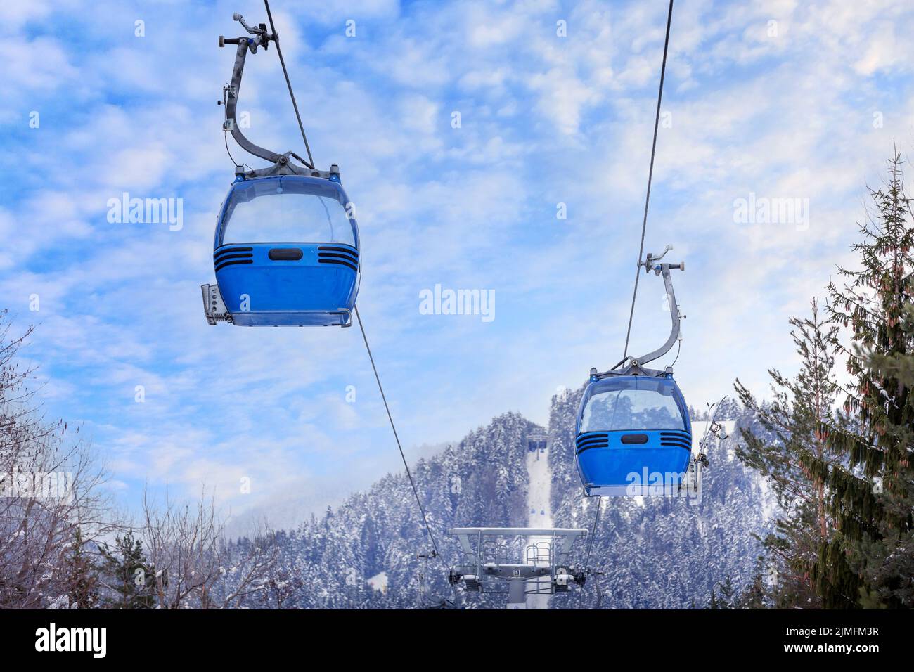 Ski resort Bansko, Bulgaria, ski lift Stock Photo - Alamy